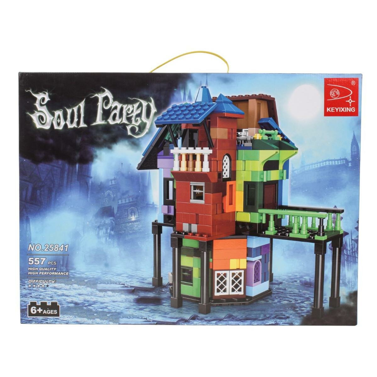 Конструктор блочный "Soul Party", 557 дет, дом на столбах, пластик, размер собранного 21.6х18.2х20.6см