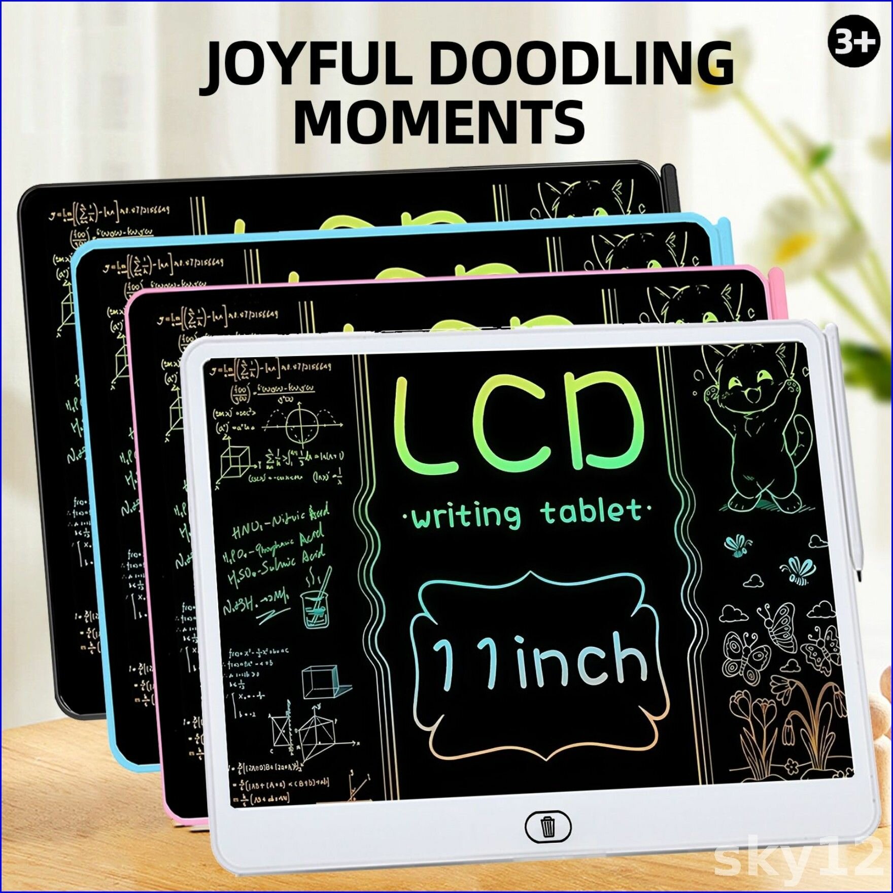 Новогодний ограниченный подарок: Электронная доска для рисования 11, 13, 16 дюймов стираемая, портативная, универсальна для подростков и взрослых, необходима для офиса и школы, граффити