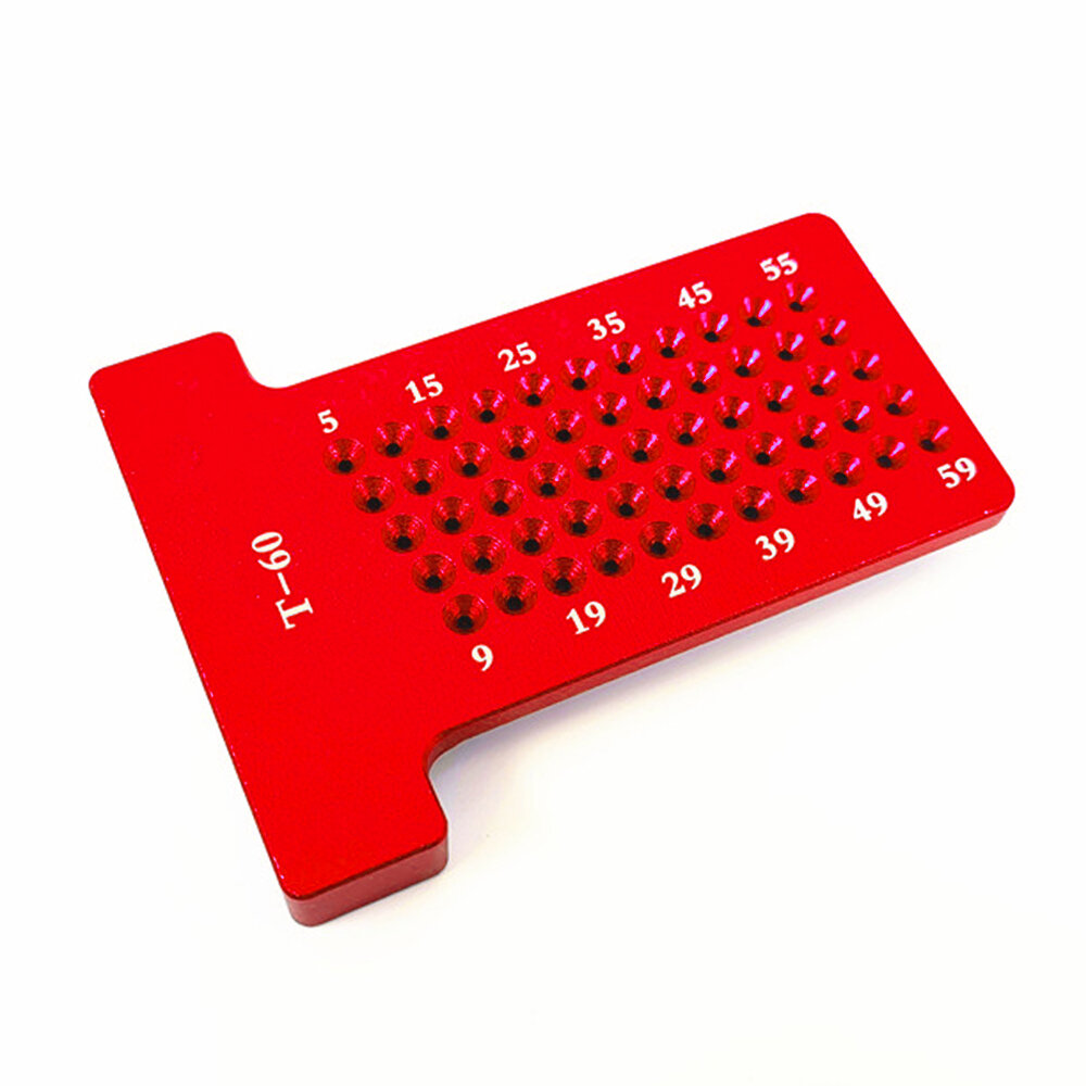 Линейка для позиционирования отверстий T-60 метрическая 5-60мм прямая линейка-линейка маркерная для черчения параллельных линий и разметки отверстий для плотниц строительная линейка цвет синий красный опционально материал алюминиевый сплав 6061