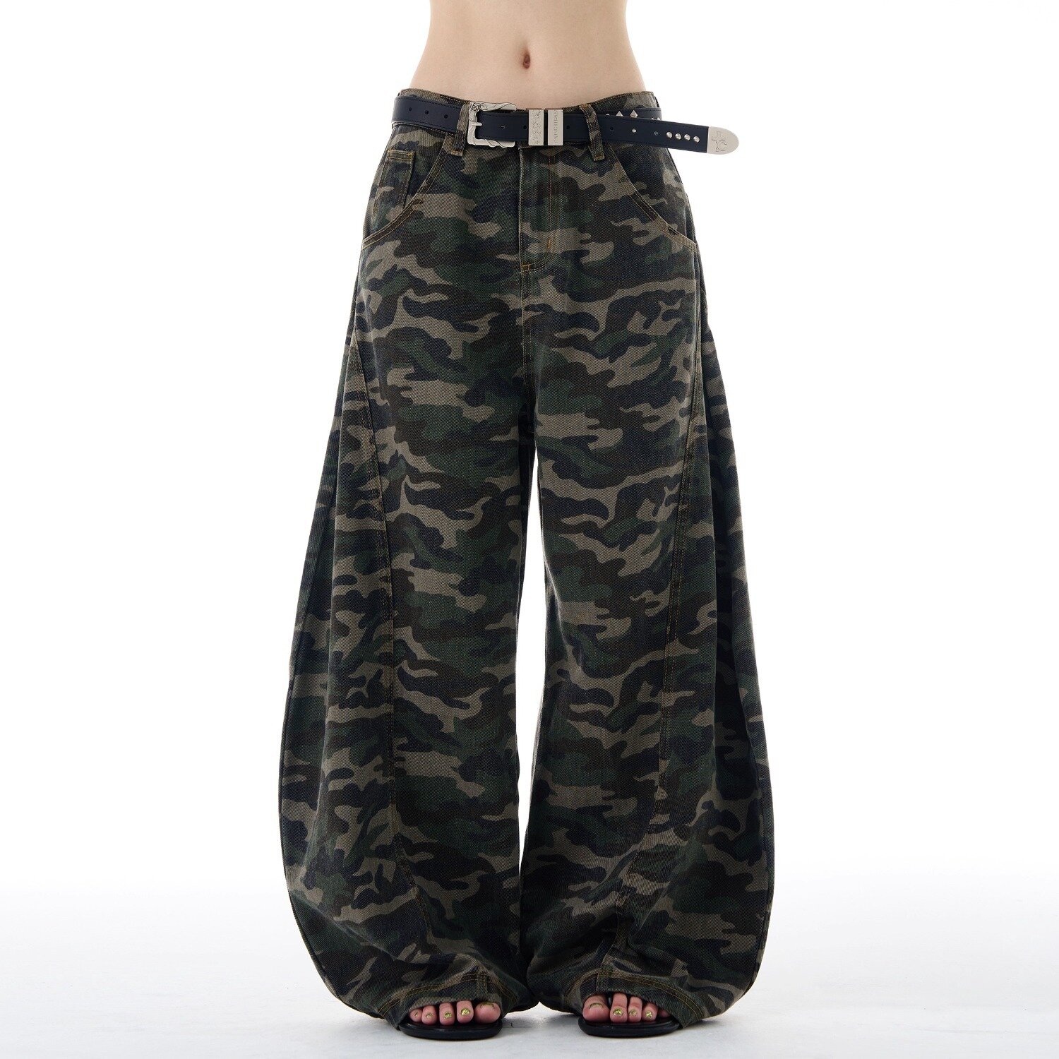 Тренд RONG CH Джинсы Женские Карго Винтажные Большие Карманы Стильные Деним, Размер_XL