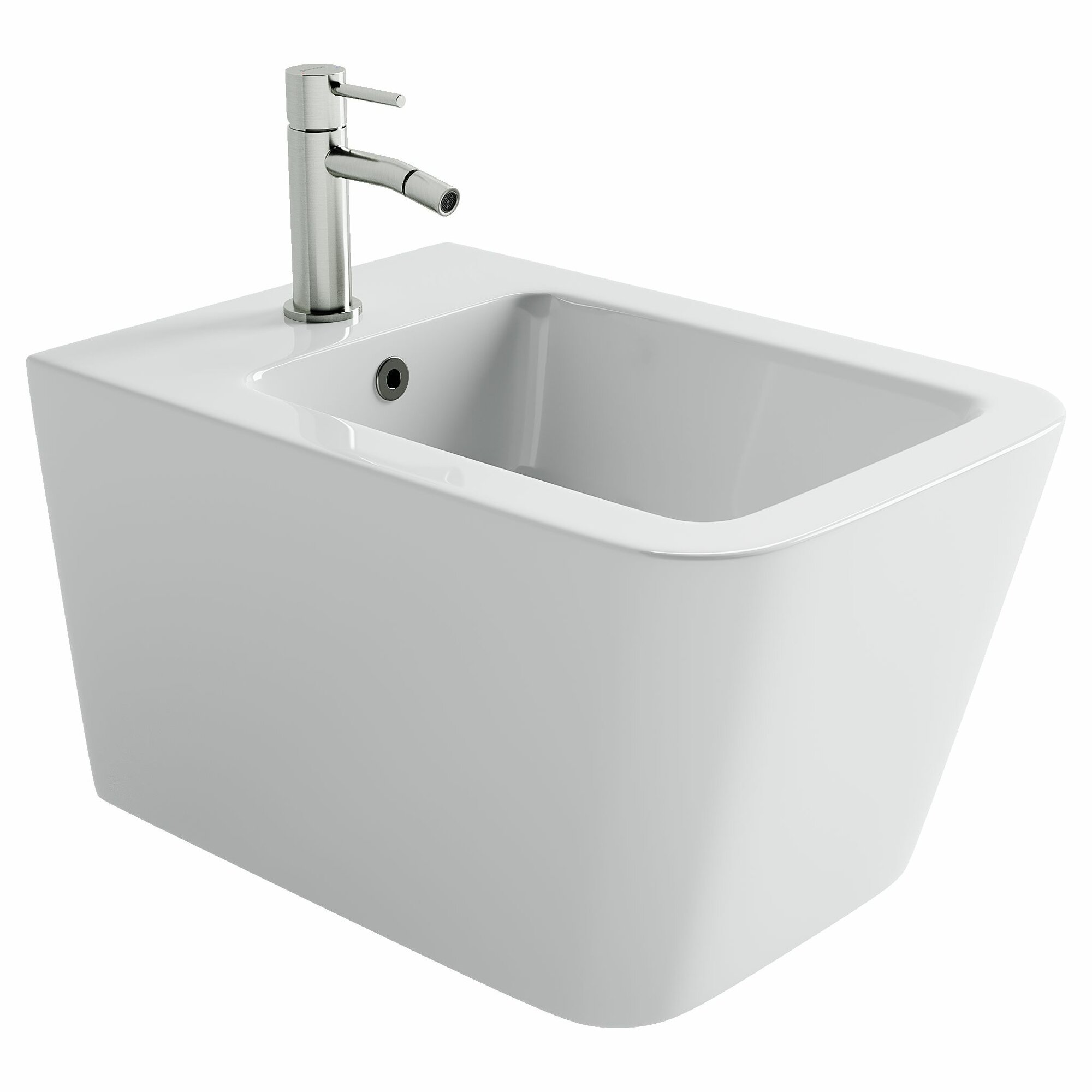 Биде подвесное Ceramicanova Miro, с крепежом для скрытого монтажа, белый, CN11004