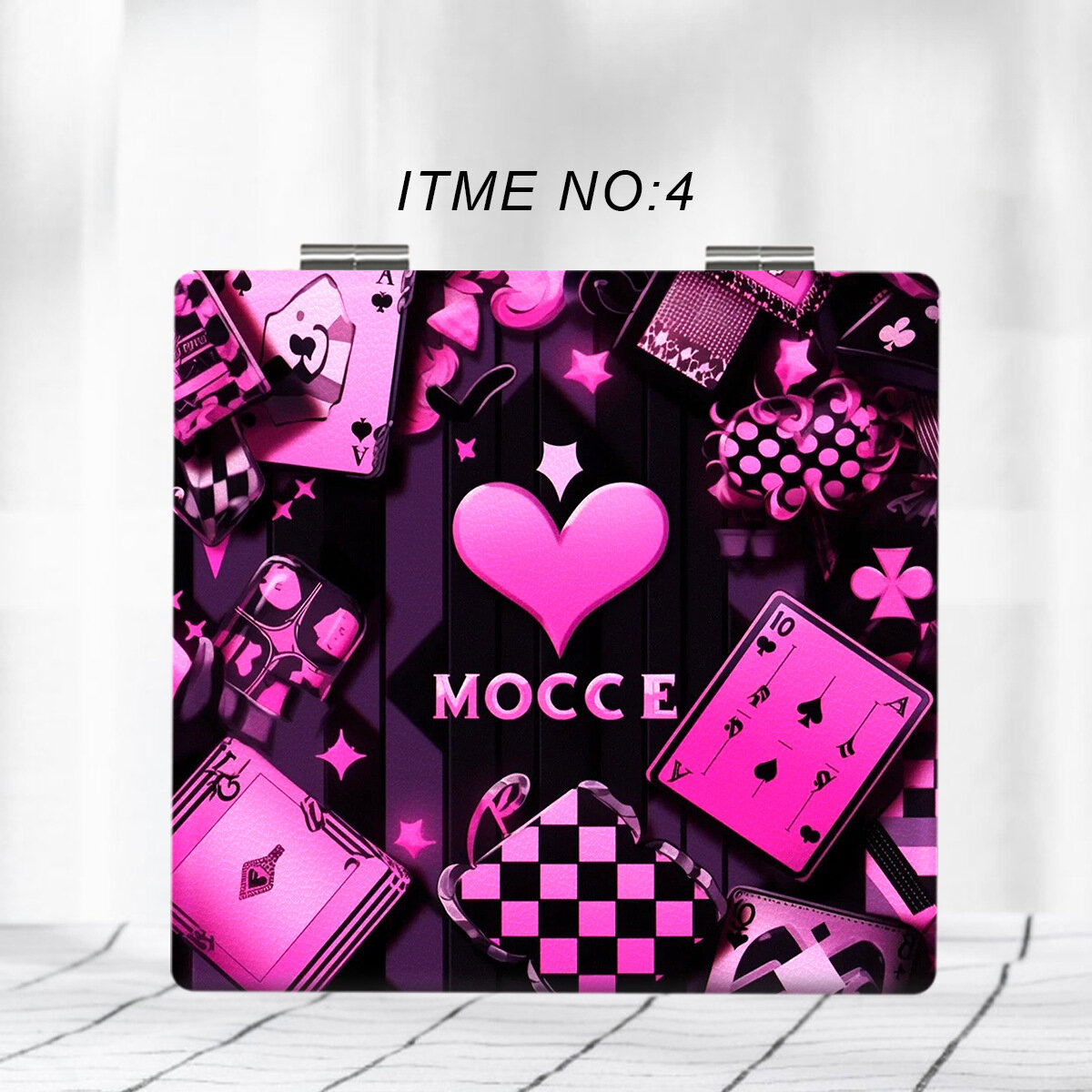 Y2g печать шаблон зеркало для макияжа портативный складной HD мультфильм портативный студенческое общежитие зеркало для