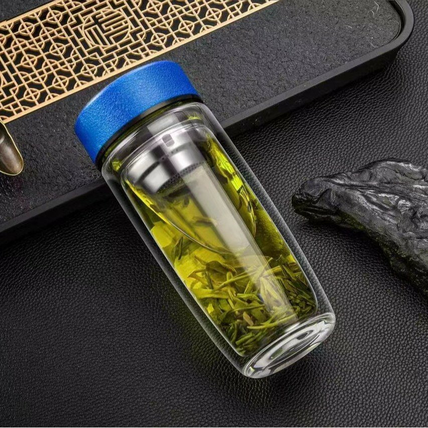 Чашка разделения чая чашка гусиного яйца двухслойная утолщенная стеклянная деловая чашка высокотемпературная устойчивая