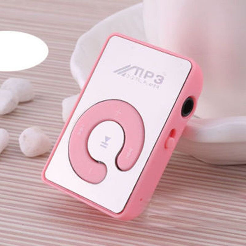 Mp3 плеер premium quality mirror clip usb digital media player, розовый, для sd tf карт 1-8gb