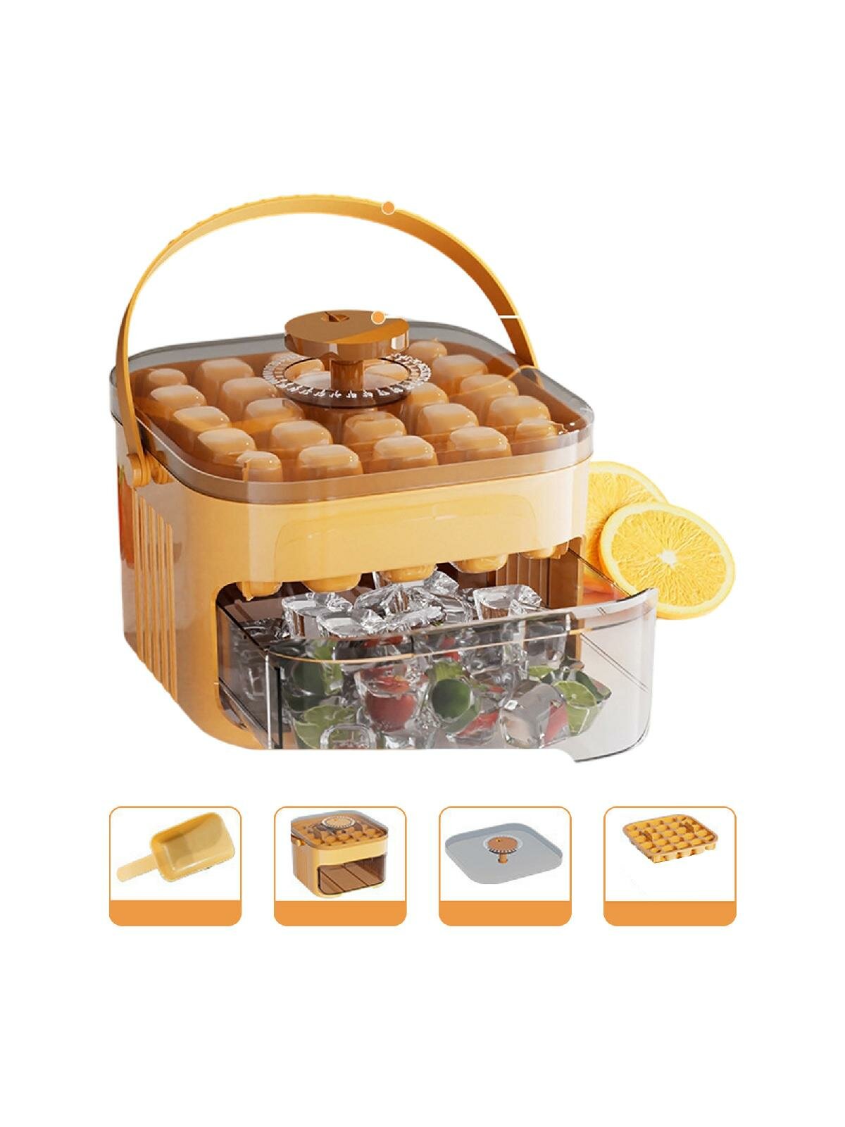 Пресс-бокс для льда с крышкой и лотками для льда для охлаждения напитков, кофе, сока