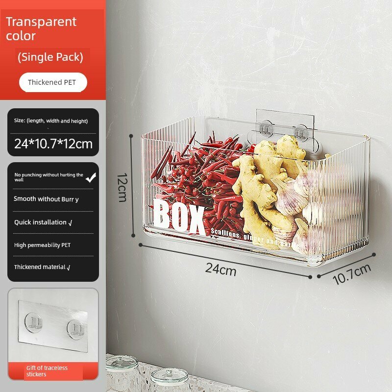Настенная корзина для хранения лука, имбиря и чеснока, органайзер для специй, многофункциональная настенная корзина.