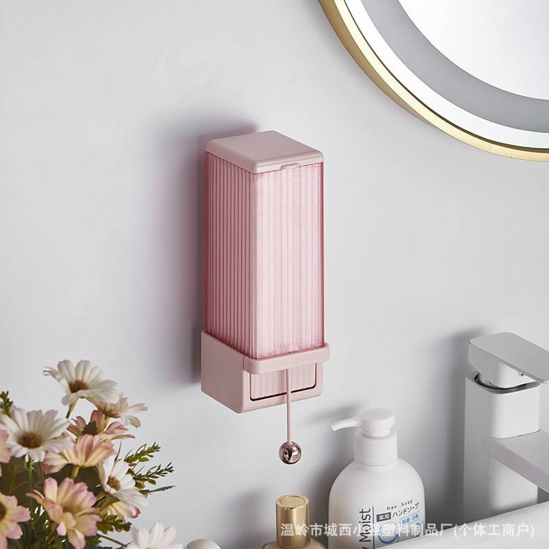 Коробка для хранения ваты для макияжа, настенная, с автоматическим прессом, защита от пыли, коробка для автоматического пресса ваты для макияжа