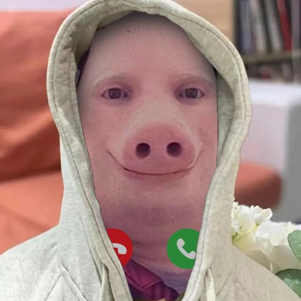 Карнавальная тканевая маска на лицо свинья