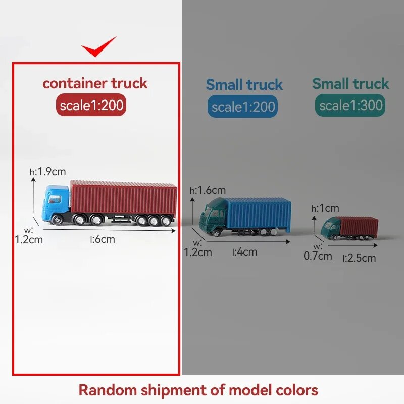 2 шт. Пластиковые модели грузовиков MDWD 1/200 1/300 2pcs 200scale