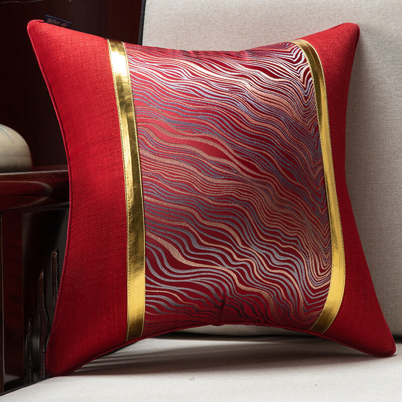 Свадебная красная подушка в китайском стиле, праздничная декоративная подушка для дивана, хлопковая льняная наволочка, подушка для гостиной, подушка для кровати, наполнитель подушки