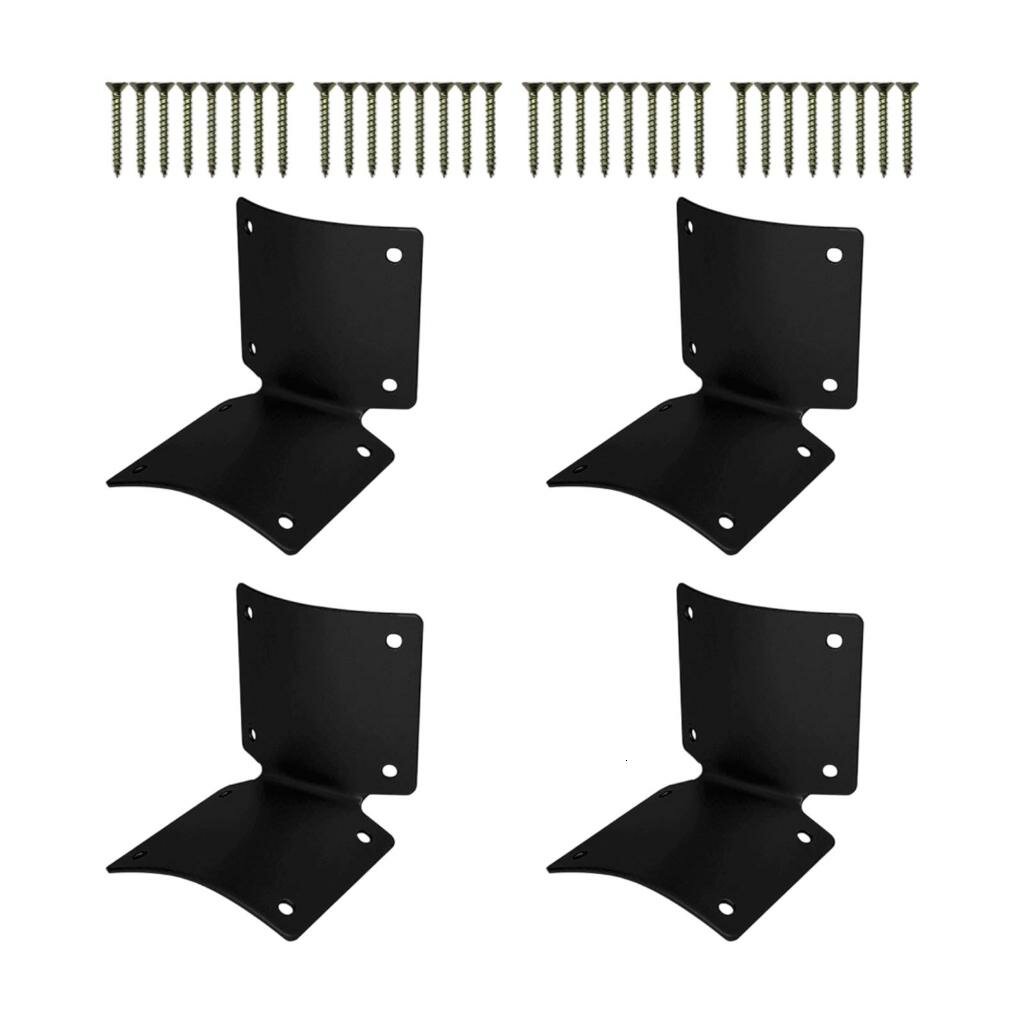 Металлические крепления для забора, 4 шт, Черный