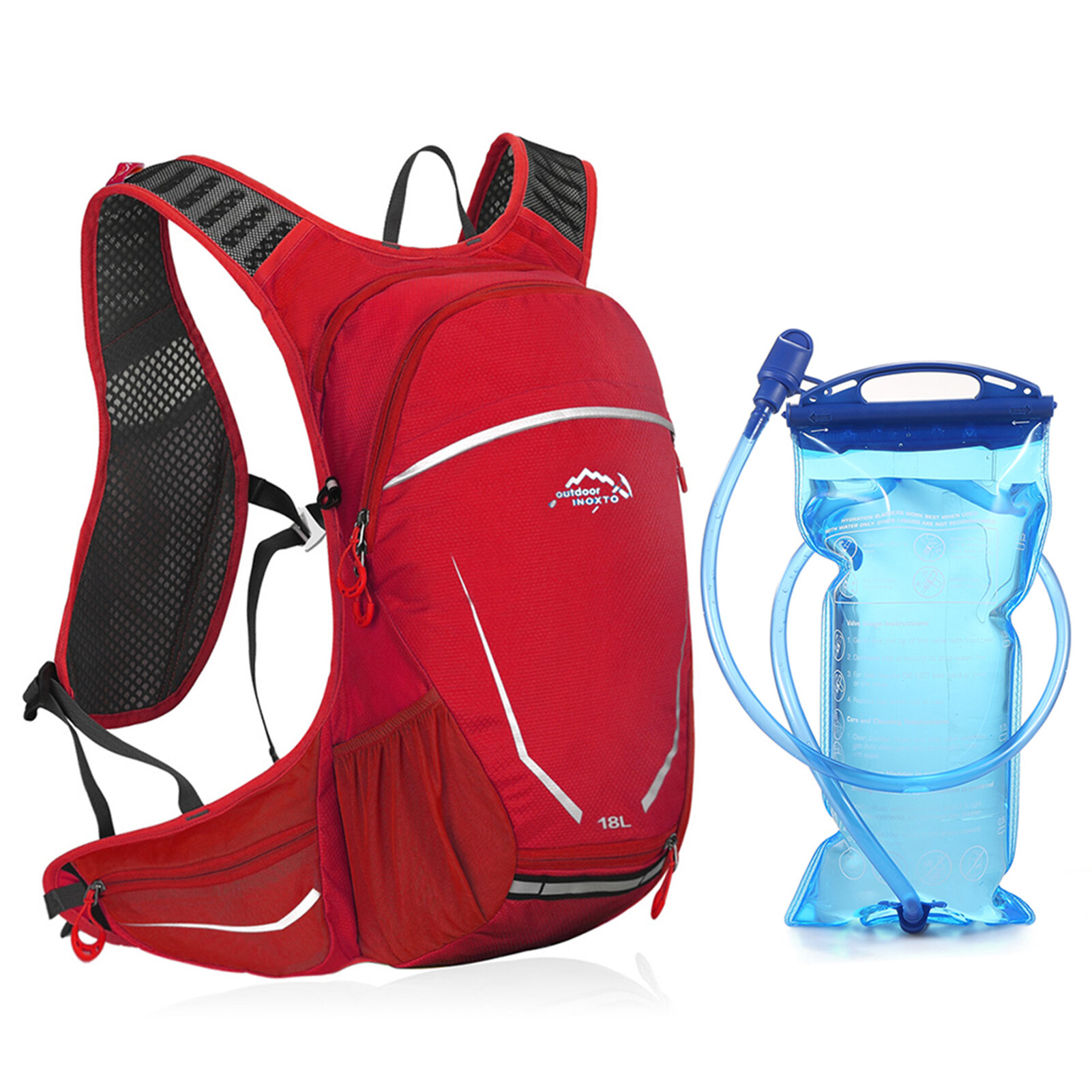 Рюкзак для велосипеда с гидробаком Водный баллон 2 л Рюкзак для бега Велосипедный сумка Спортивный жилет Легкий рюкзак для езды Дневной рюкзак для путешествий Материал Полиэстер Объем рюкзака 18 л Размер рюкзака 48*30*14 см Вес рюкзака 700 г Цвет рюкзака