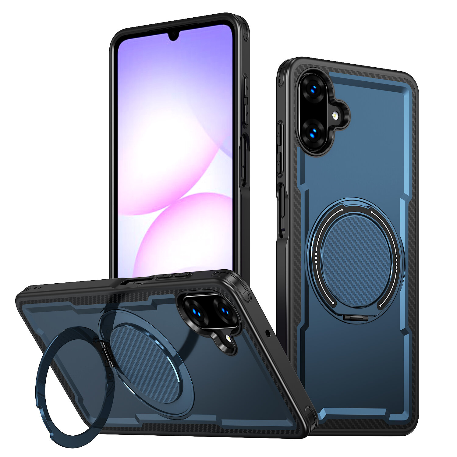 Чехол Для Samsung Galaxy A07/Самсунг Галакси A06, soft touch, накладка, поликарбонат (PC), защита камеры, ударопрочный, встроенная подставка, усиленные углы, Samsung, Samsung Galaxy A07, Samsung Galaxy A06