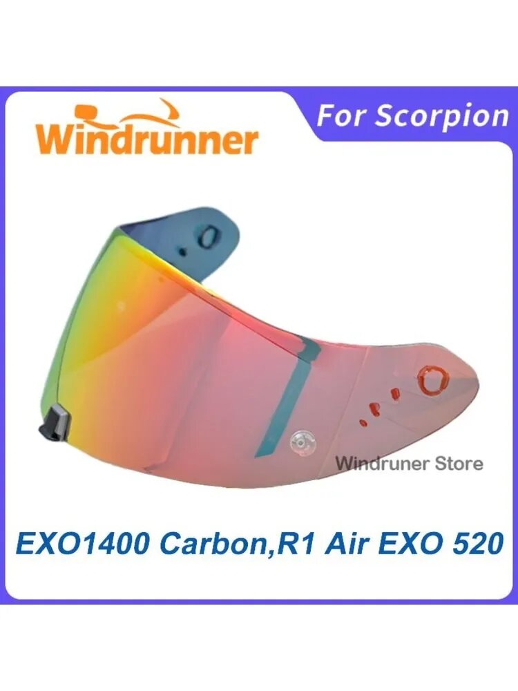 Запчасти для мотошлема Scorpion EXO 1400 Carbon, R1 Air EXO 520 визор, красный, Универсальный размер