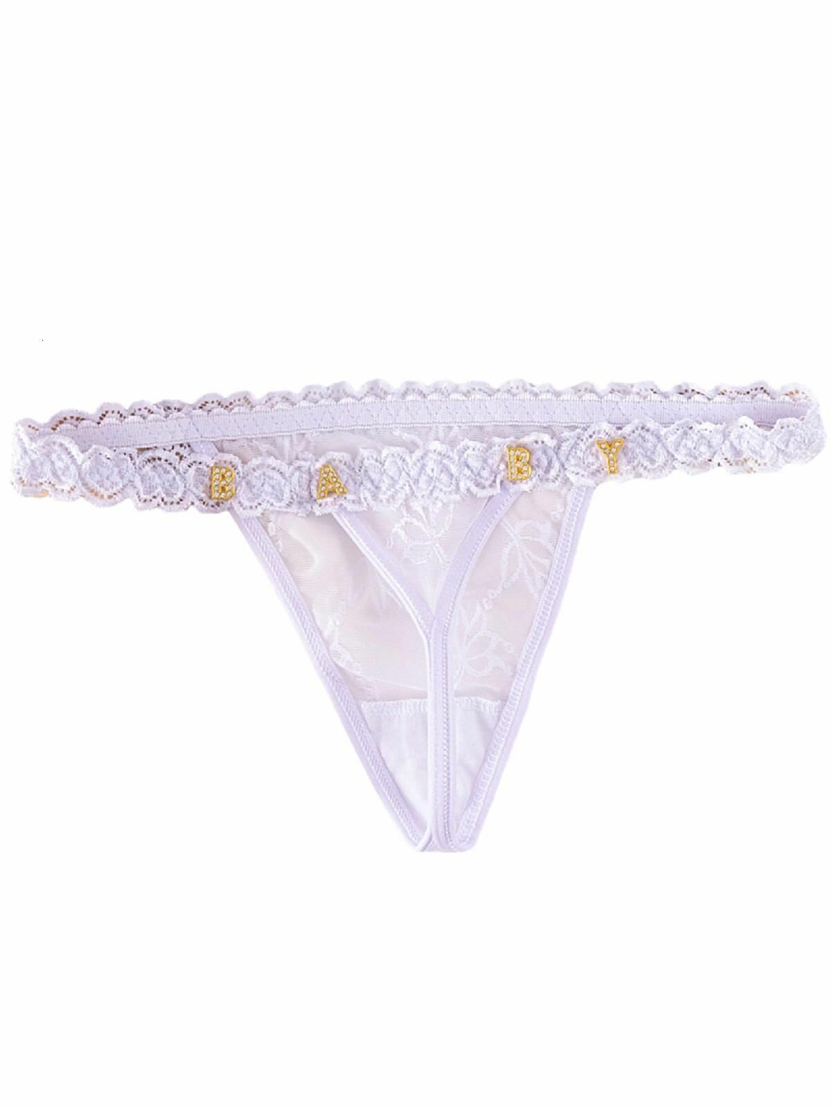 Сексуальные женские стринги с открытыми бедрами и заниженной талией-белые