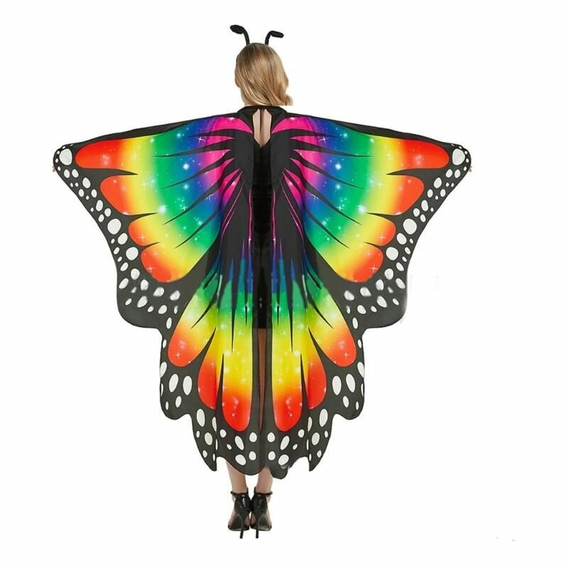 Детские карнавальные костюмы с крыльями бабочки, Красочный красный - M