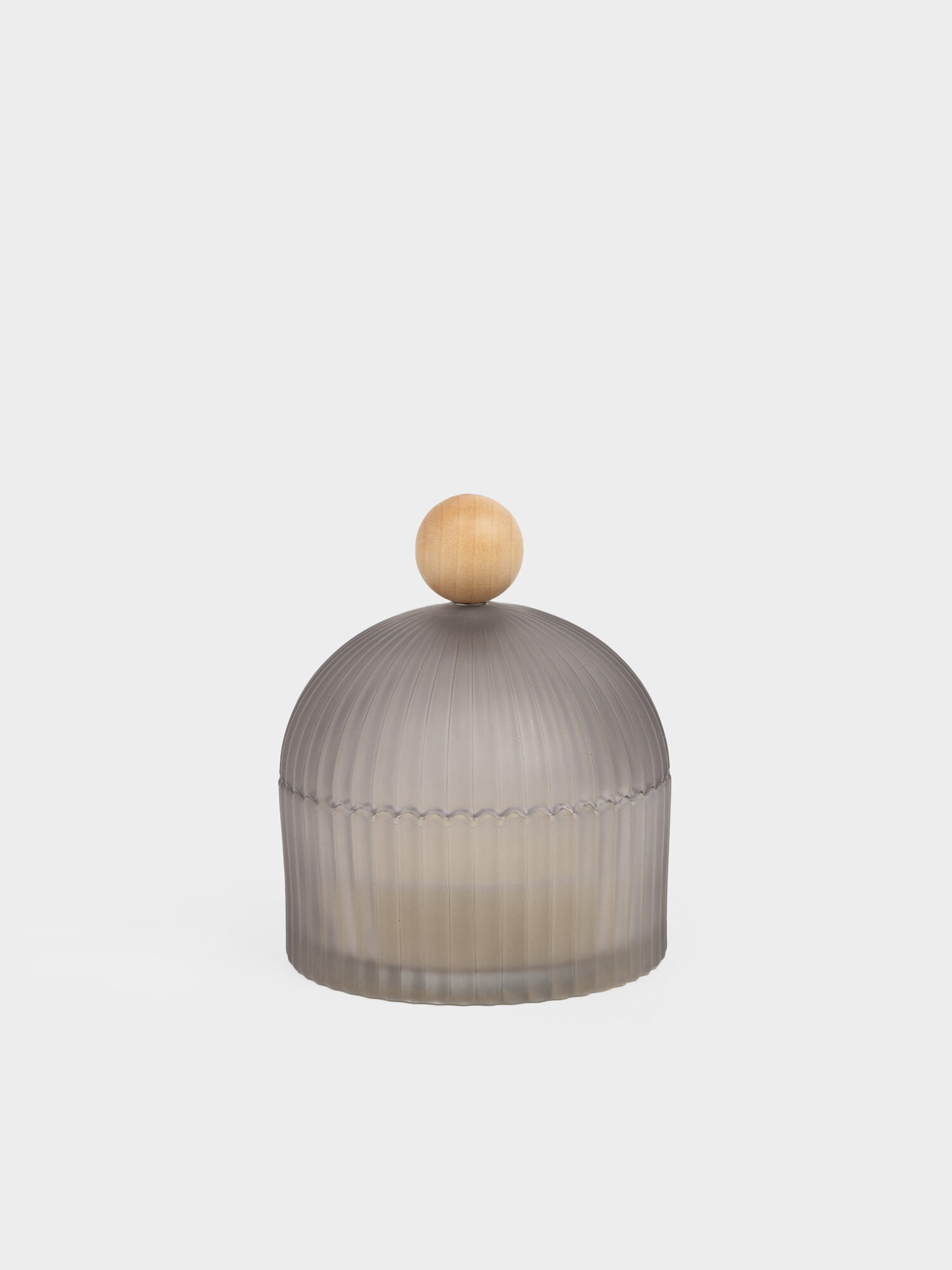 Свеча ароматическая, 11x13 см, в подсвечнике, с крышкой, стекло, серая, Leather Incense, Incense, Kuchenland