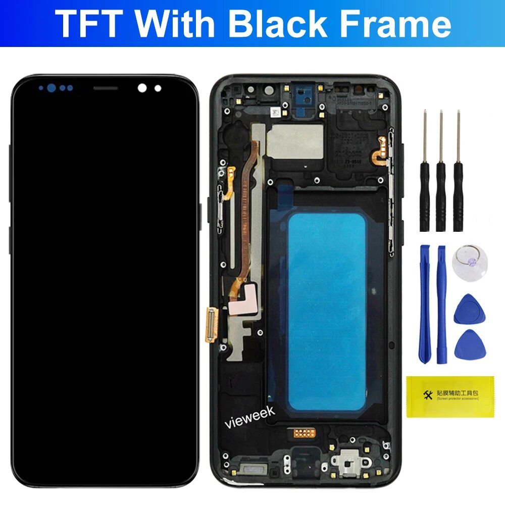 S8 + TFT ЖК-экран с рамкой в сборе для Samsung Galaxy S8 Plus G955F G955FD Замена сенсорного ЖК-дисплея TFT Black Frame