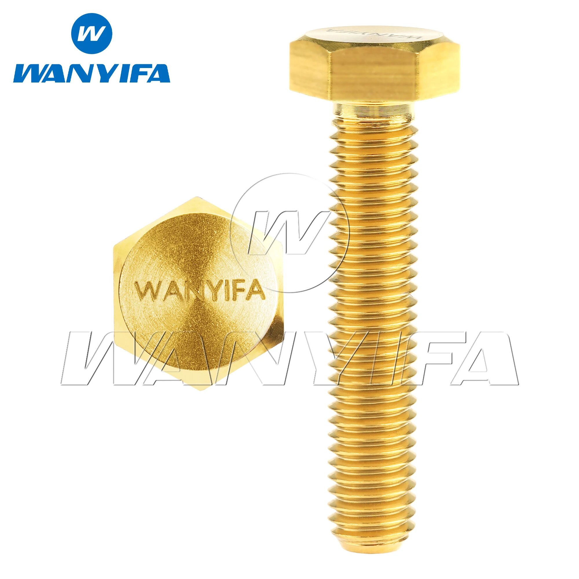 Титановые болты Wanyifa M6/M8/M10 DIN933 Gold, M8x50mm