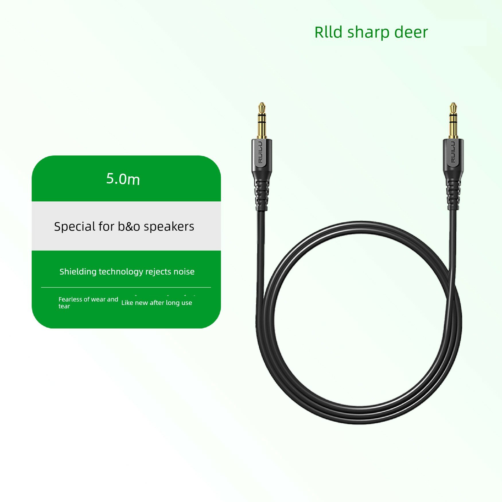 Кабель AUX 5,0 м с разъемами 3,5 мм мужской к мужскому для B&O Beoplay A1/A9, медь без кислорода