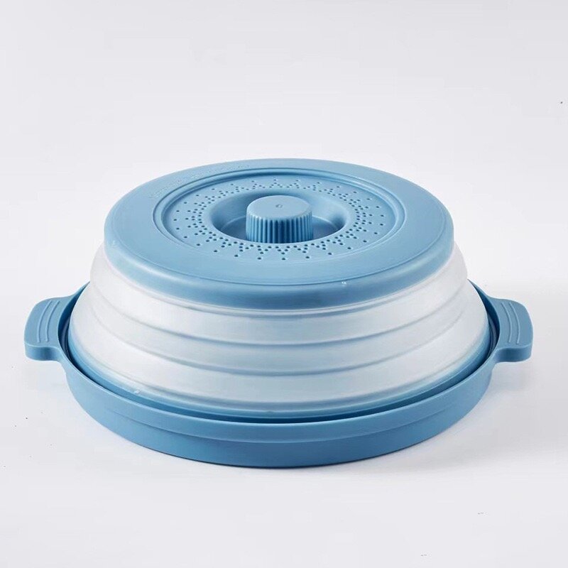 Крышка для СВЧ, с корзиной для слива, термопластичная резина, диаметром 27 см, синий