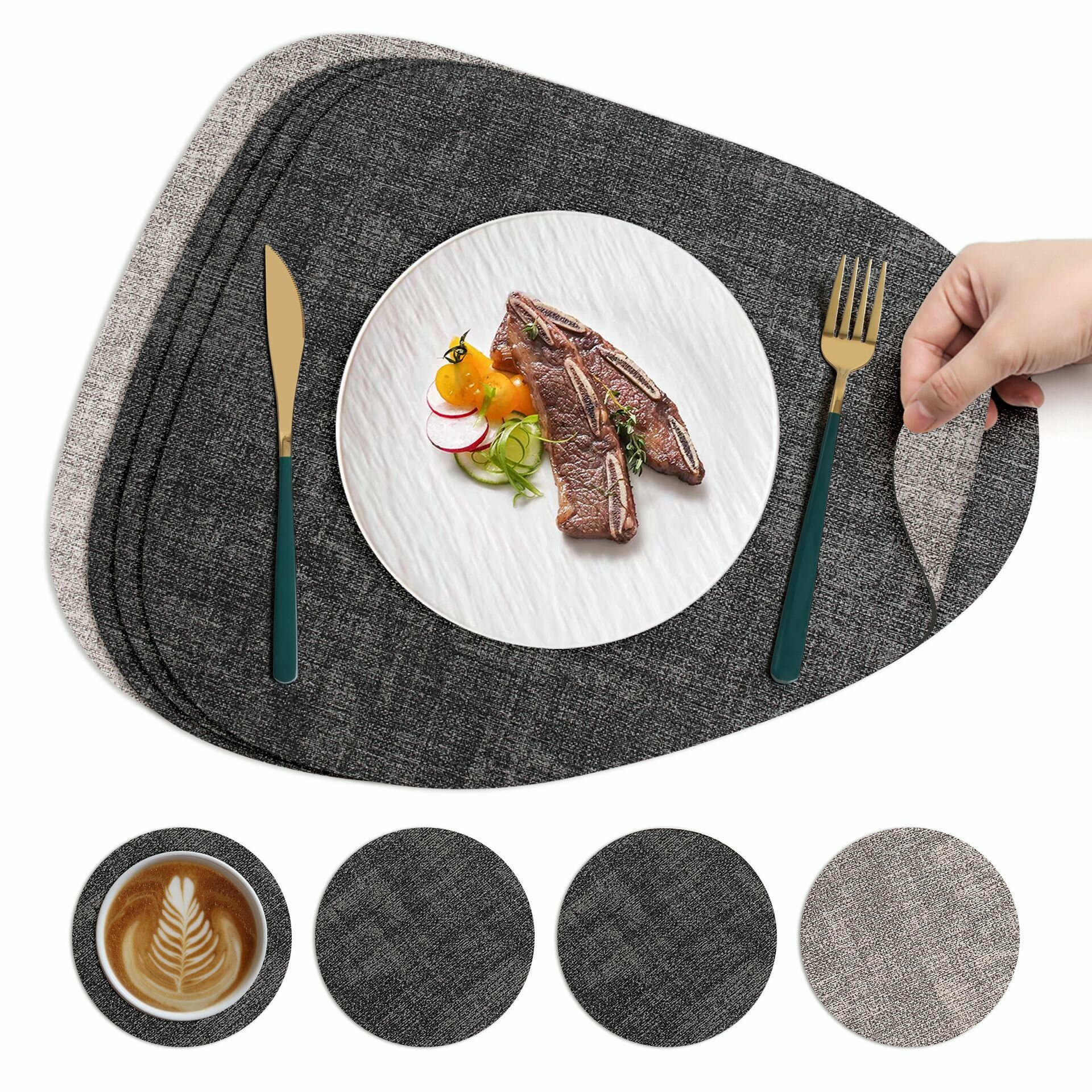 Скандинавский стиль INS Подставка для столовых приборов Кожаная термоизоляционная подложка Антиожоговая подложка Стол для обеда Высококачественная подложка Подставка для миски Подставка для тарелки Подставка для чашки чая