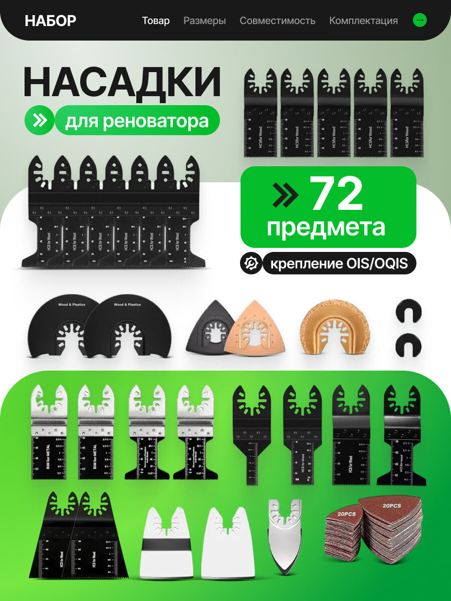 Набор насадок SharpWorks Multi-72, для мультиинструментов, 72 предмета