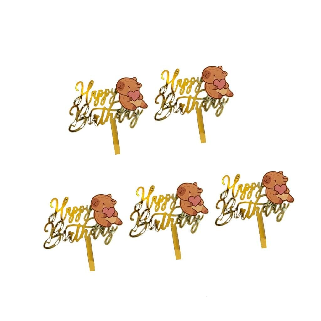 Топперы на торт с капибарой «С днём рождения», 1