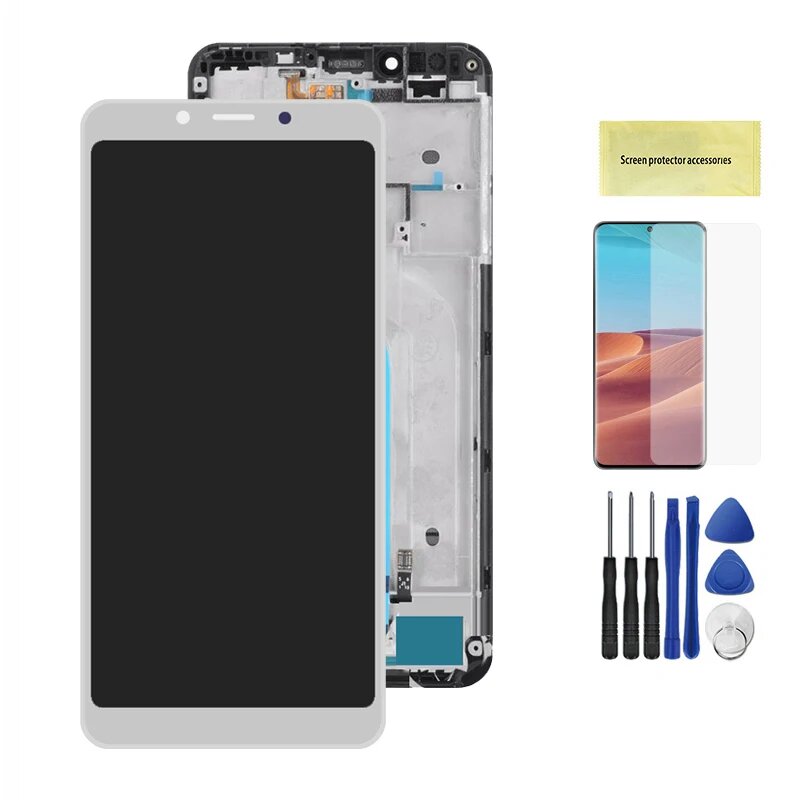 5,45-дюймовый экран для Xiaomi Redmi 6/Redmi 6A M1804C3DG ЖК-дисплей с цифровым White With Frame