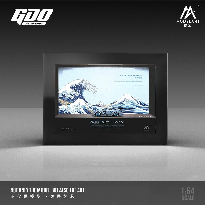 TM X GDO 1:64 RWB964 Великая волна у Канагавы реалистичная модель автомобиля из сплава новая ограниченная серия