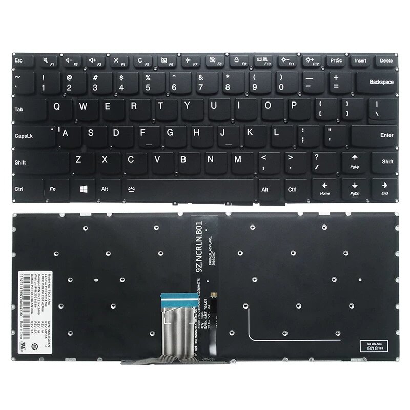 Клавиатура RU (русская раскладка) подходит для Lenovo YOGA 710-14IKB, 710-14ISK, 710-15ISK, 710S-14ISK. (Применимая