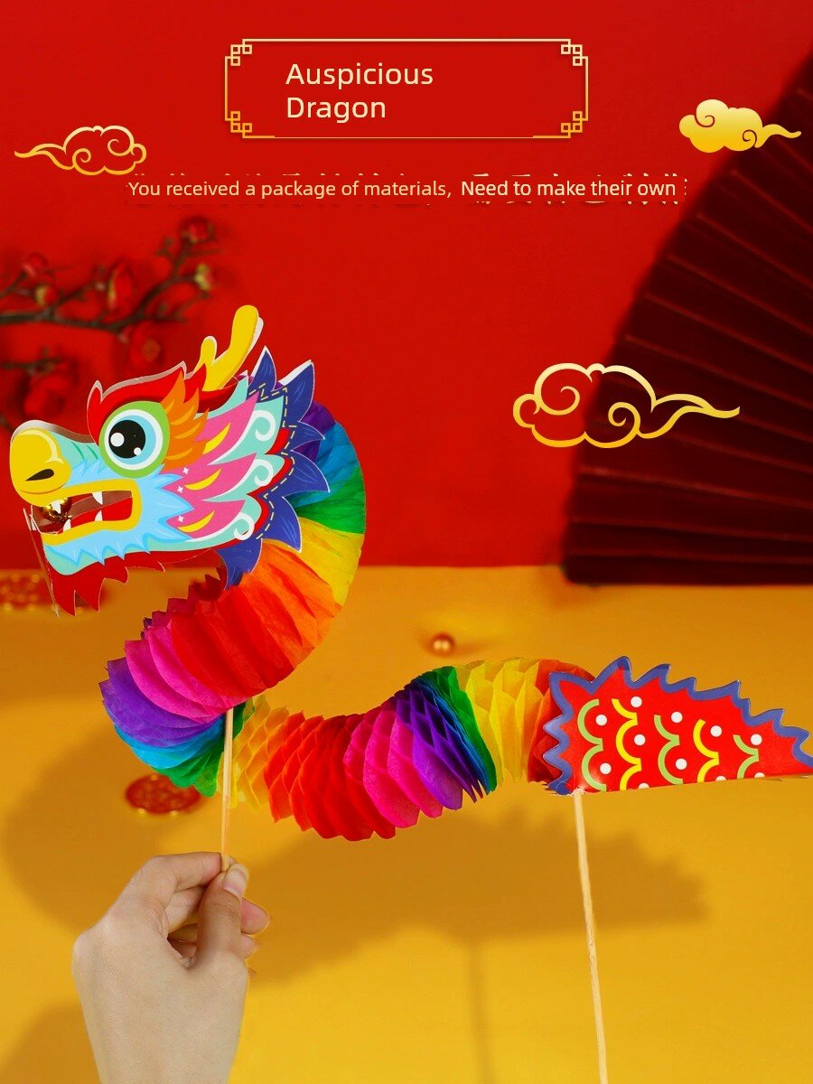 Набор для творчества: оригами-дракон ручной работы, материал для изготовления китайского дракона из бумаги, детская