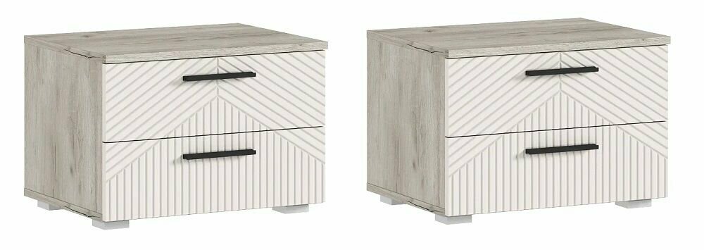Сильвия Тумбы прикроватные (2шт) Кашемир, Дуб Крафт серый