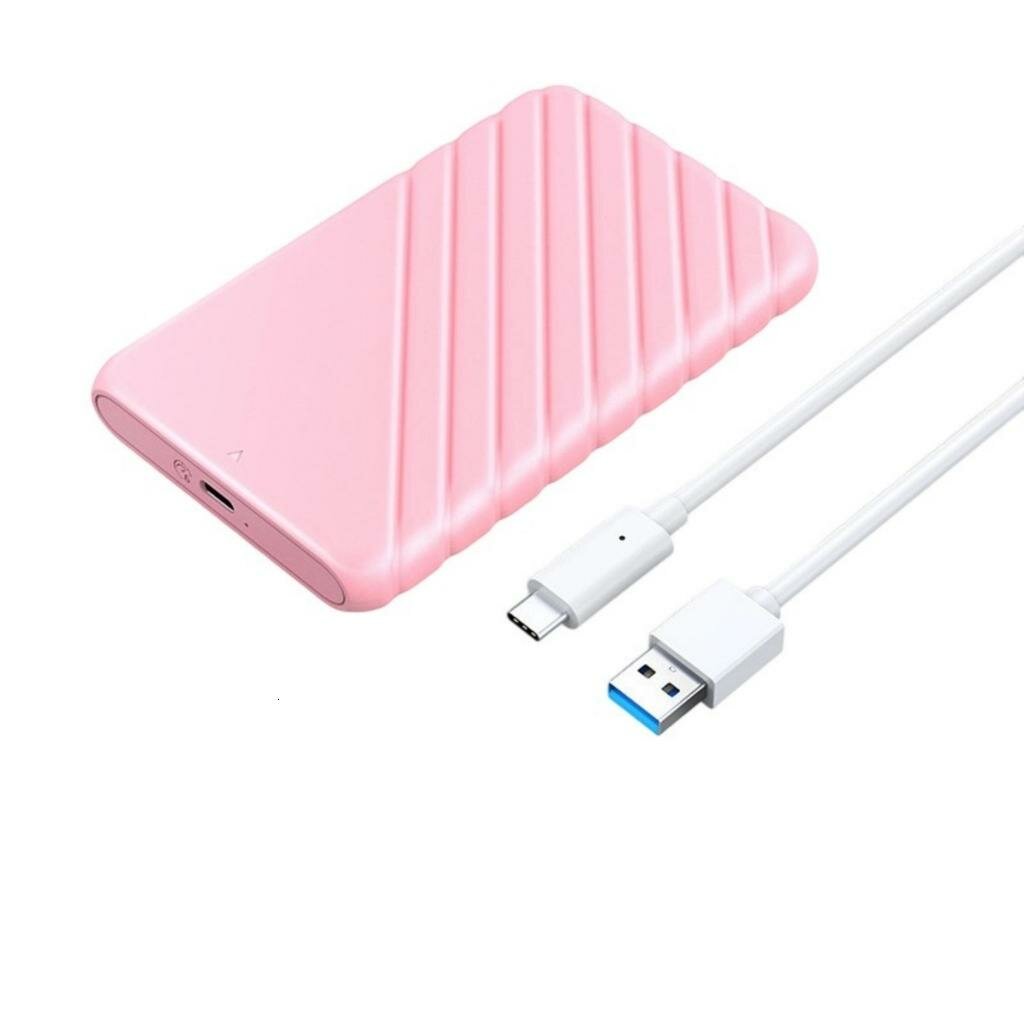 Внешний корпус для жесткого диска 2.5", USB 3.0, Розовый - От USB A до USB C