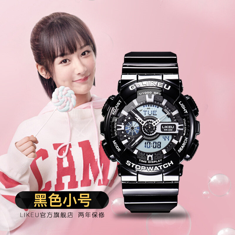 Часы в стиле TikTok для женщин, спортивные водонепроницаемые светящиеся электронные часы для учащихся средних и старших классов, элегантные часы для девочек