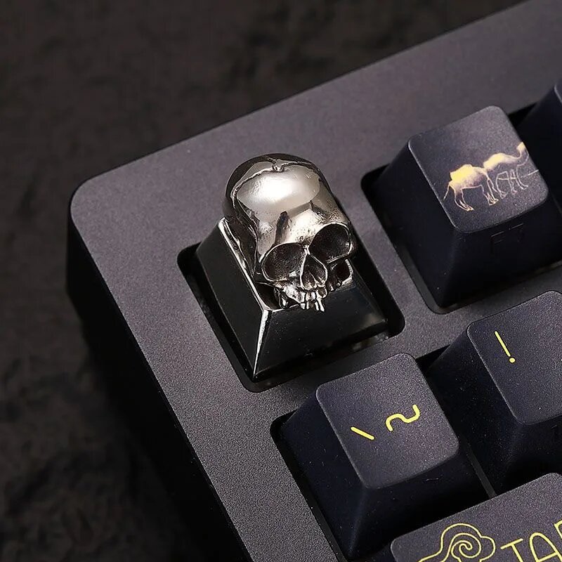 Металлические кейкапы для механической клавиатуры Copper Skull white copper 1pc