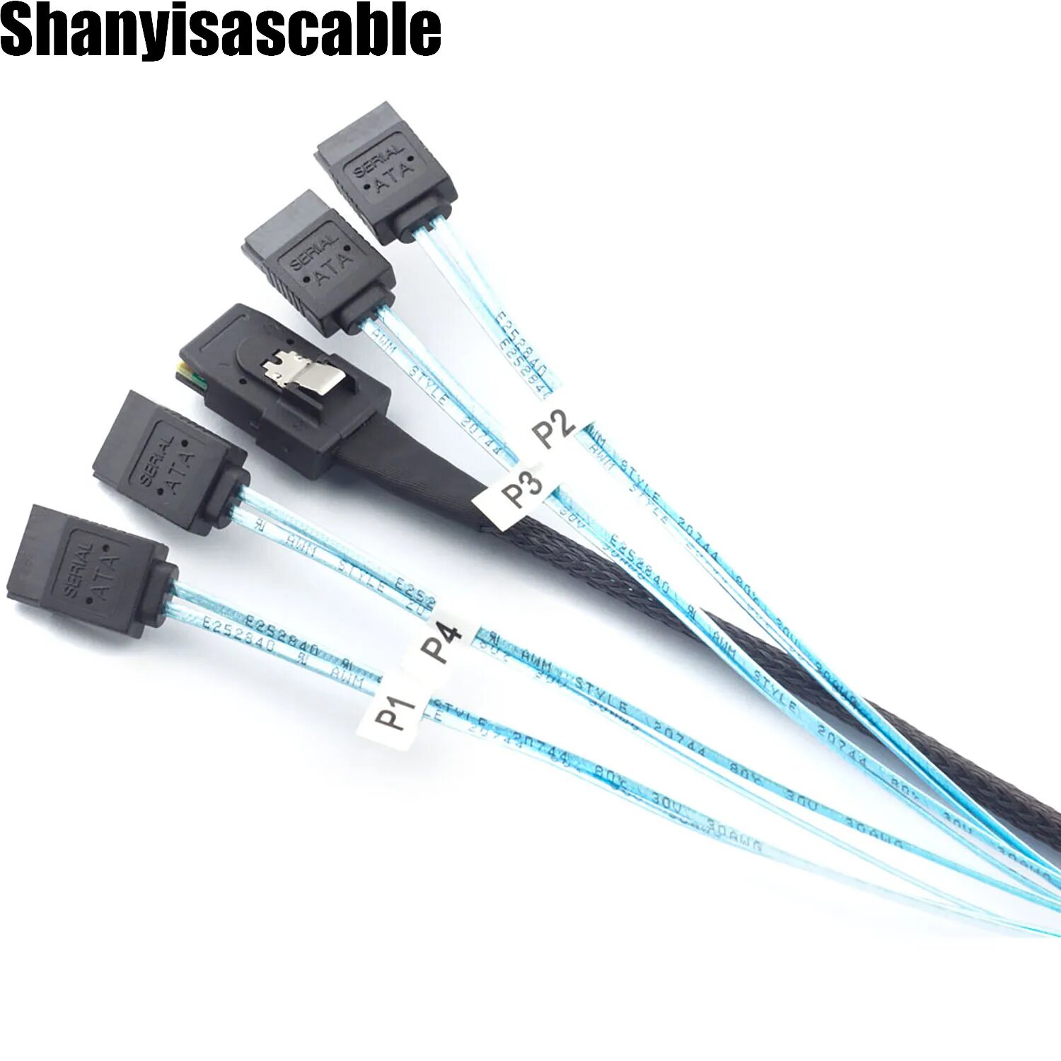 Кабель Mini SAS SFF-8087 36P до 4 SATA 7pin 0.5 м