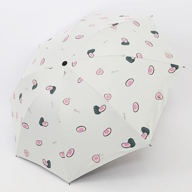 Зонт для защиты от солнца, простой полосатый складной зонт двойного назначения для дождя и солнца, корейский свежий стиль, черное покрытие