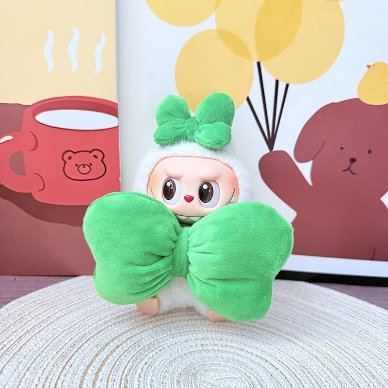 Только одежда] Брелок One Two Three Labubu, подвеска для одежды Labubu, ангел с бантом Coca-Cola