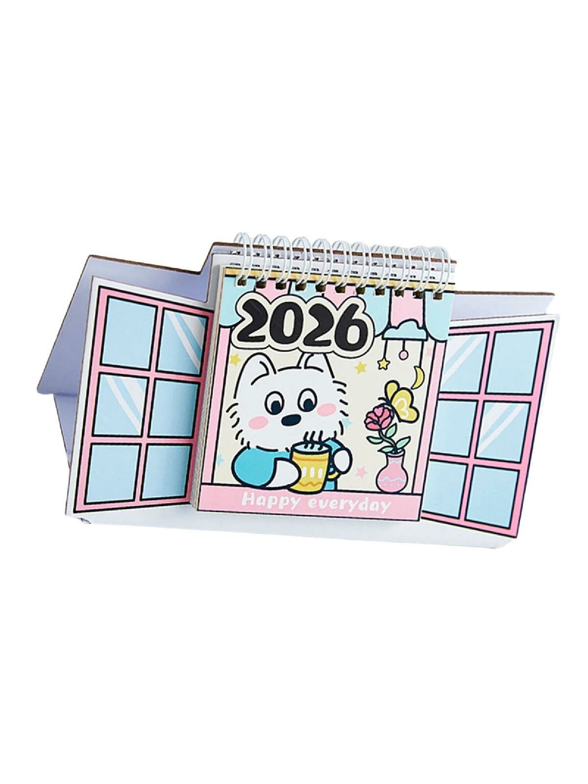 2026 Настольный календарь Ежемесячный календарь Lucky Dog Standing Flip Calendar