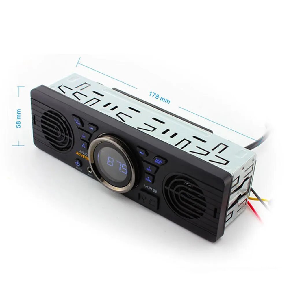 Автомобильный MP3-плеер AOVEISE AV252 с Bluetooth, FM-радио, Aux, черный — фото 1