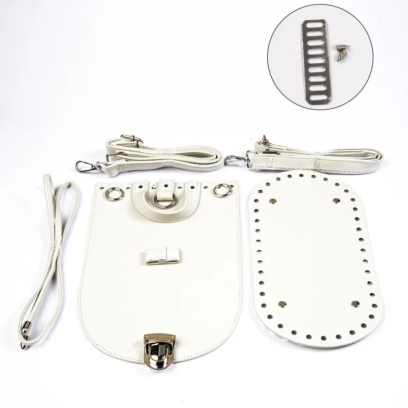 DIY вязаный рюкзак материал комплект, в том числе дно, крышка, пряжка замок, плечевые ремни и шнурок.