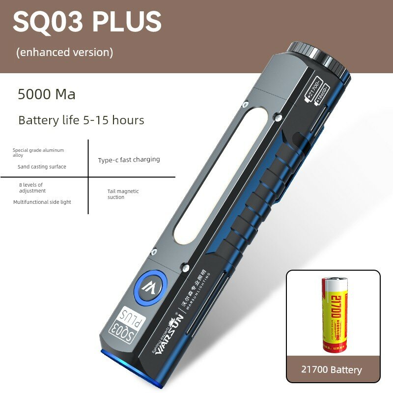Wolfsen SQ03 Ulechenaya Versiya 5000mAh Ultra-Yarkaya Magnitnaya Ruchnaya Fona Dlya Domashnego Emergentsa Vneshnego I