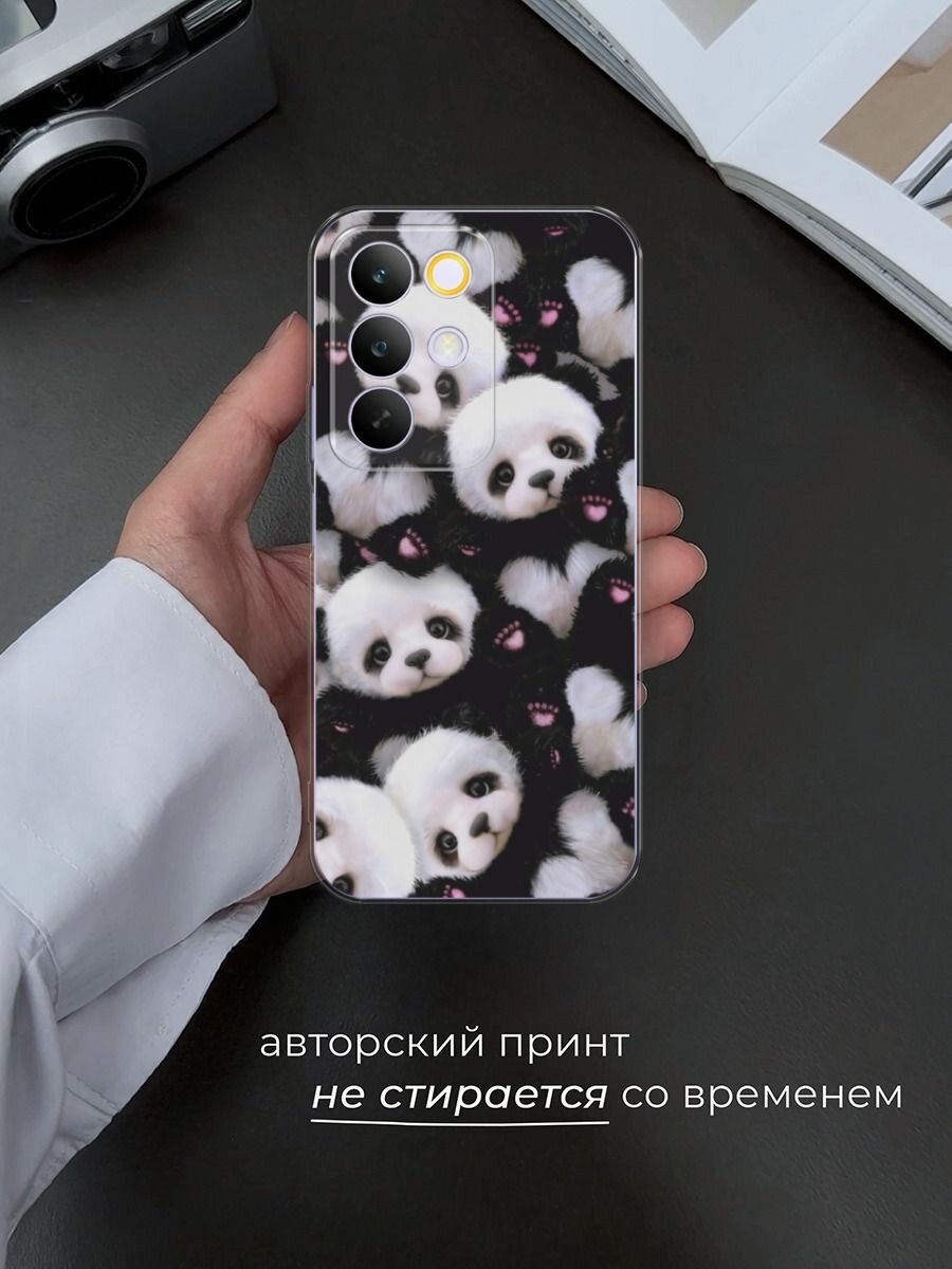 Силиконовый чехол на Realme C85 / Реалми C85 с принтом Море панд — фото 1