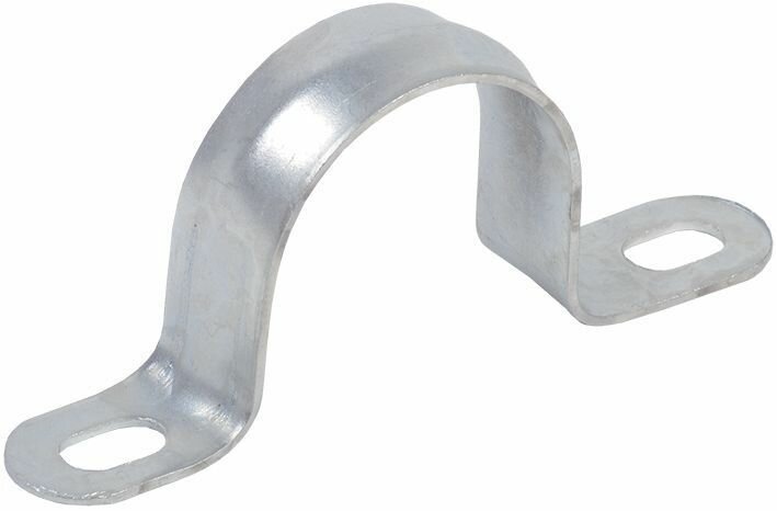 Набор крепежных скоб IEK двухлапковые, диаметр 16-17 мм, металлические, 10 шт