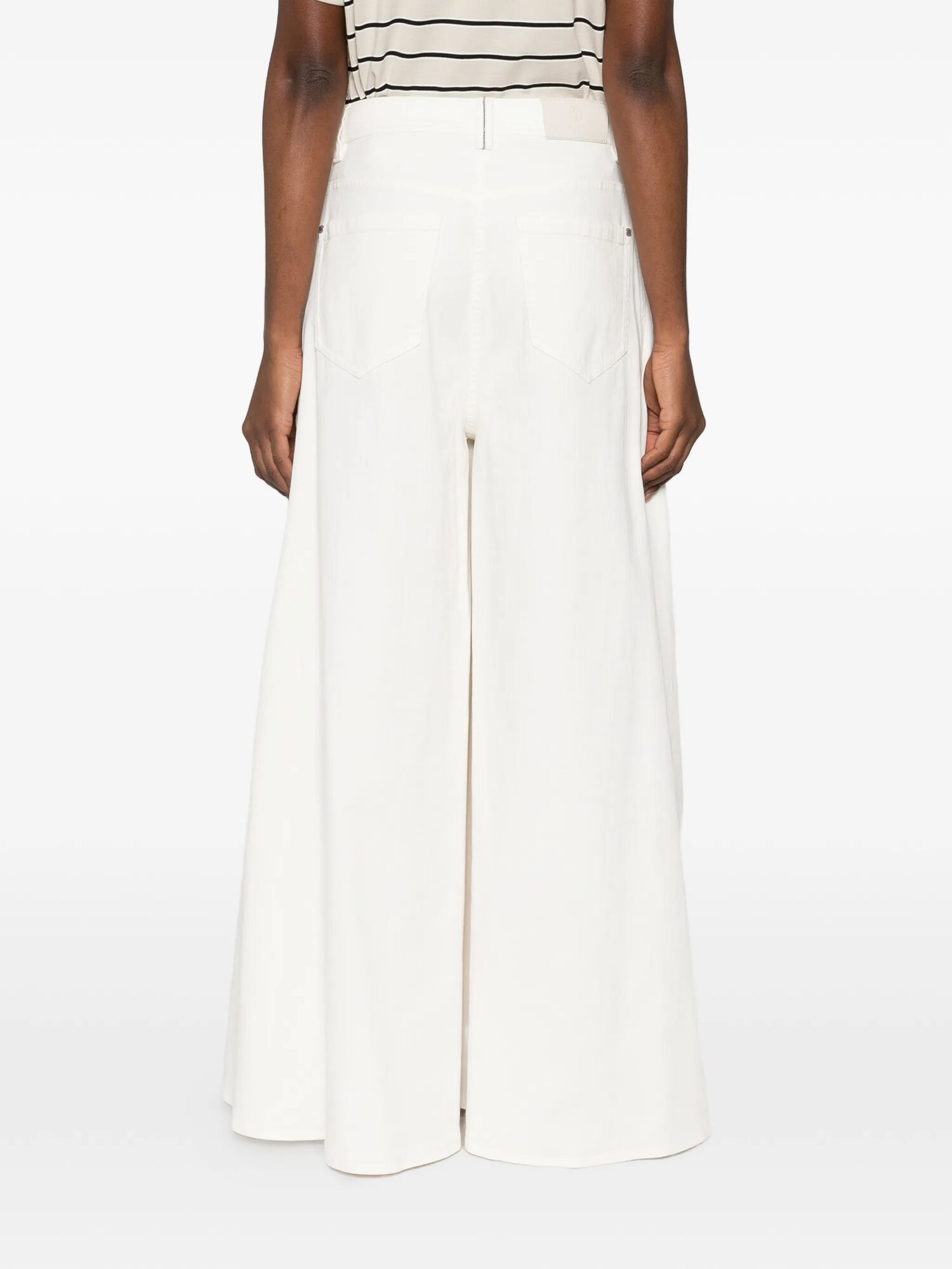 Джинсы BRUNELLO CUCINELLI Wide-leg jeans, размер 40, бежевый/белый — фото 1