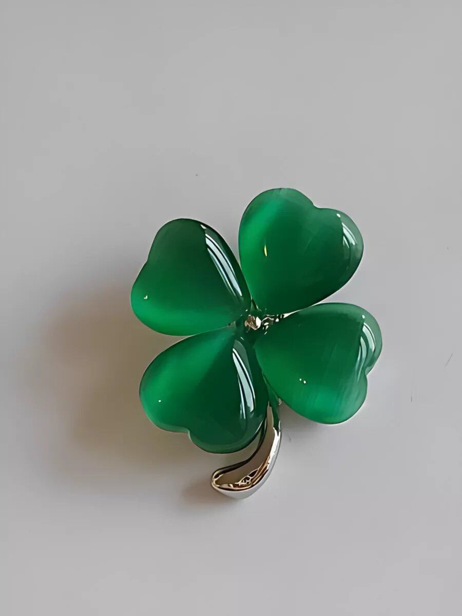 Брошь, кошачий глаз синтетический