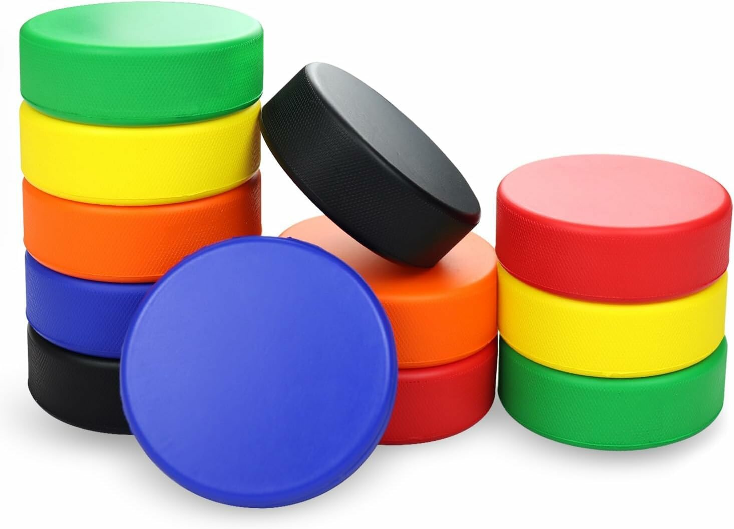 Тренировочные Хоккейные Шайбы: Набор Из 12 Штук Из Мягкой Пены Для Уличного И Внутреннего Использования - Яркие Цвета Для Лучшей Видимости Хоккейный Инвентарь For Начинающие И Дети