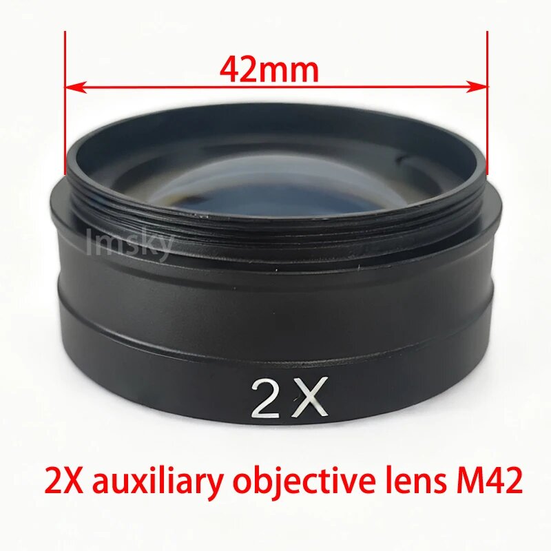 2X вспомогательный объектив M42 для микроскопа