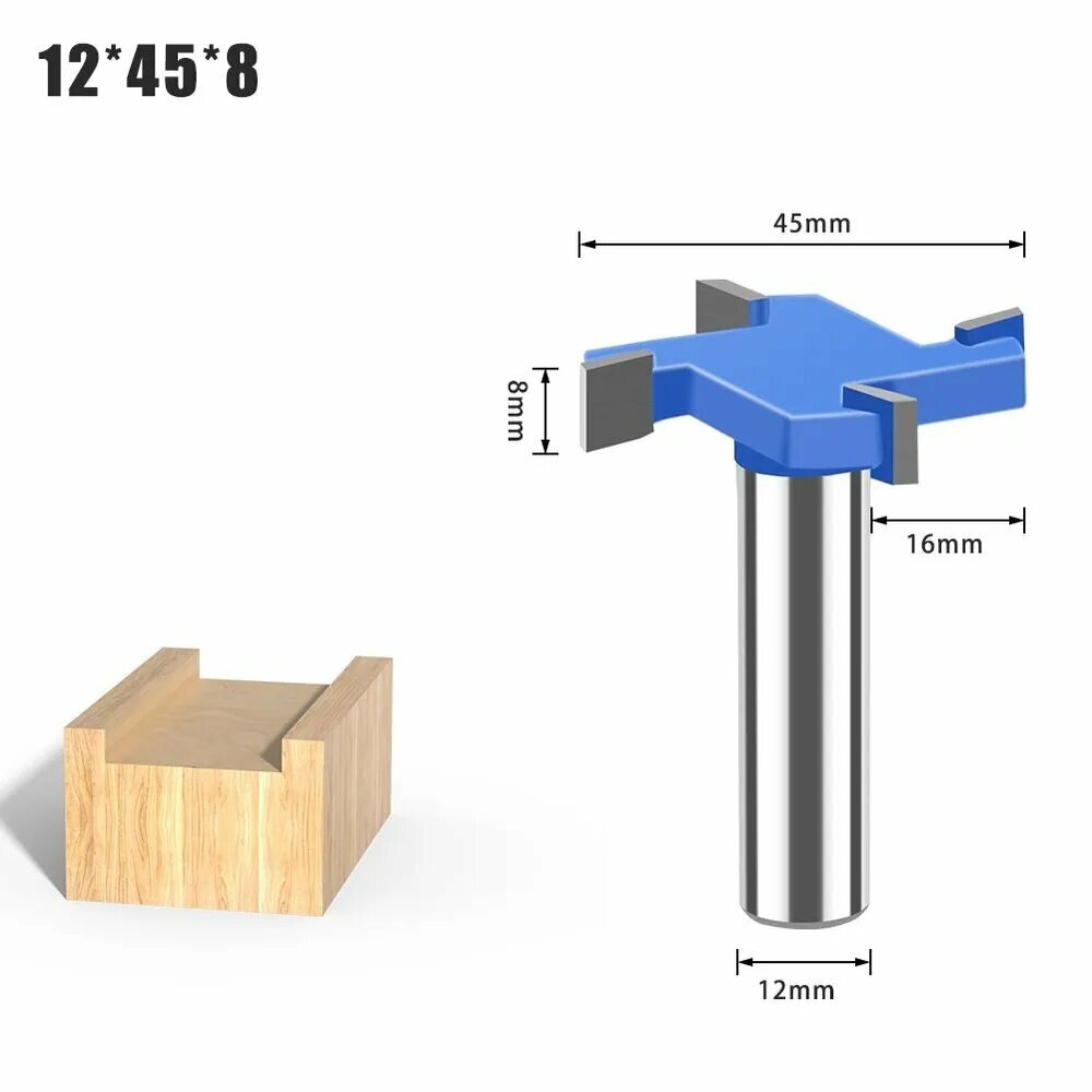 Фреза по Дереву для Выравнивания Поверхности 45 х 8 мм хвостовик 8 мм JGZUI